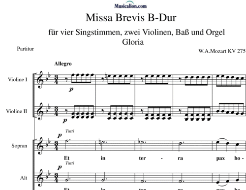Missa Brevis B-Dur : Credo (KV 275) - Wolfgang Amadeus Mozart | Noten ...