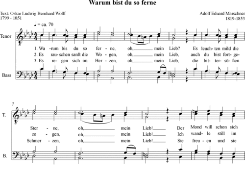 Warum bist du so ferne - Adolf Eduard Marschner | Noten zum Download
