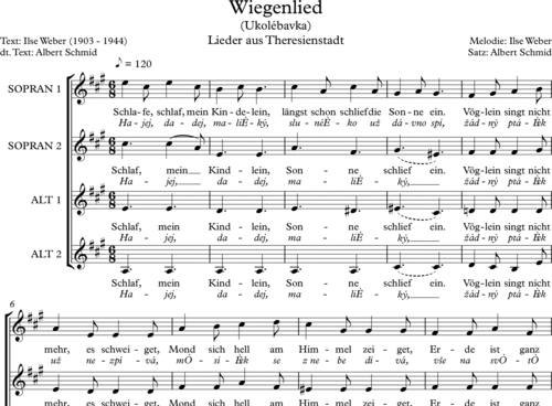 Lullaby "Wiegala" - Ilse Weber | Sheet music to download