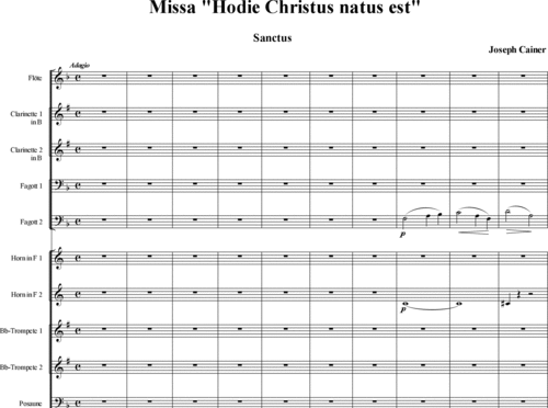 Missa - Hodie Christus natus est: Gloria - Joseph Cainer | Noten zum ...