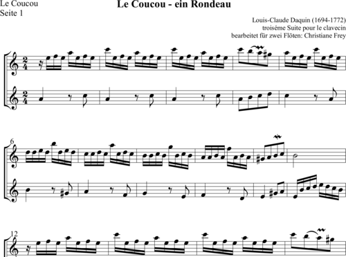 Daquin (d'Acquin), Louis-Claude - Sheet music to download