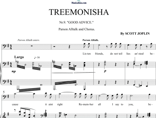 Treemonisha No.2 The bag of luck - Scott Joplin | Sheet music to download