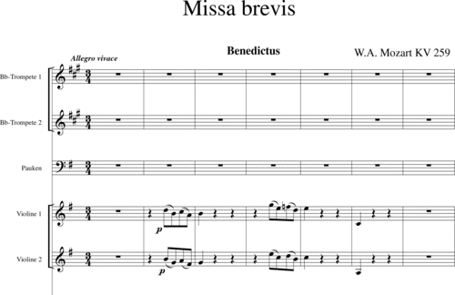 Missa brevis-Partitur, 3. Satz Credo (KV 259) - Wolfgang Amadeus Mozart ...