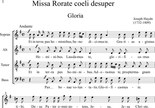 Missa Rorate coeli desuper, 5. Satz: Benedictus - (Franz) Joseph Haydn ...
