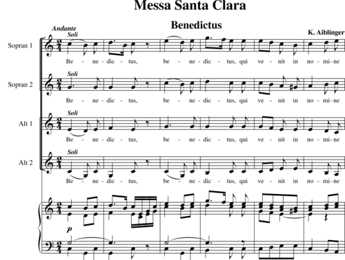 Messa Santa Clara-Orgelpartitur, 3. Credo - Johann Caspar Aiblinger ...