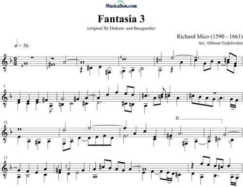 Fantasia 1(bearb. von Othmar Endelweber) - Richard Mico | Noten zum ...
