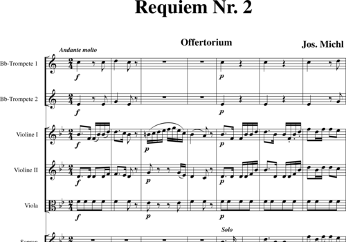 Requiem Nr 2-Partitur, 5. Benedictus - Joseph Willibald Michl | Noten ...