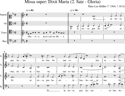 Missa Super: Dixit Maria, 5. Satz: Benedictus - Hans Leo Hassler | Noten zum Download