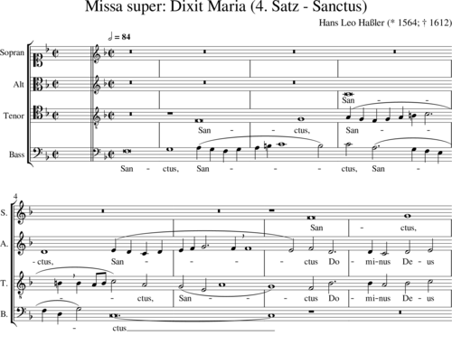 Missa Super: Dixit Maria, 2. Satz: Gloria - Hans Leo Hassler | Noten zum Download