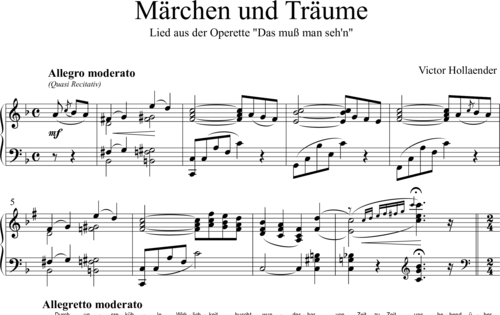 Hollaender, Victor - Noten zum Download