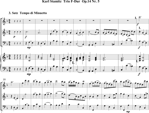 Stamitz, Karl - Partituras con muestra de audio