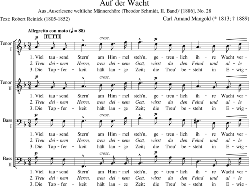 Mangold, Carl Amand - Noten zum Download