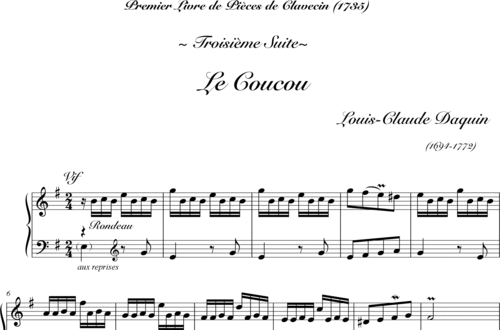 Daquin (d'Acquin), Louis-Claude - Sheet music to download