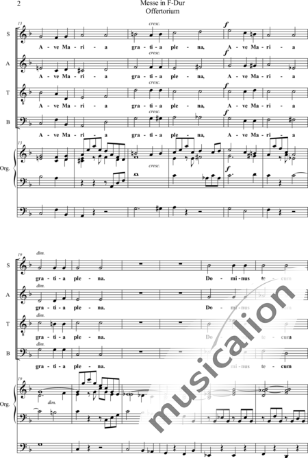 Messe in F-Dur, Offertorium (Ave Maria) - Joseph Callaerts | Noten zum ...