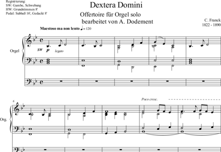 Dextera Domini Offertorium für Orgel solo (Bearb.) (FW Nr 65) - César ...