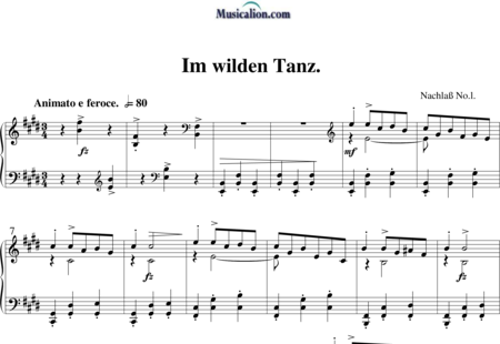 Im wilden Tanz (Nachlaß Nr. 1 WoO 110) - Edvard Hagerup Grieg | Noten zum Download