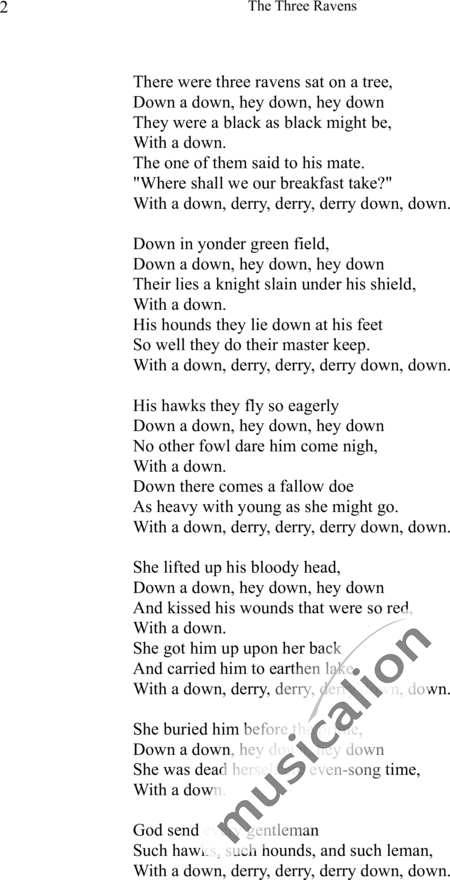 The Three Ravens - Unbekannt Anonymus | Noten zum Download