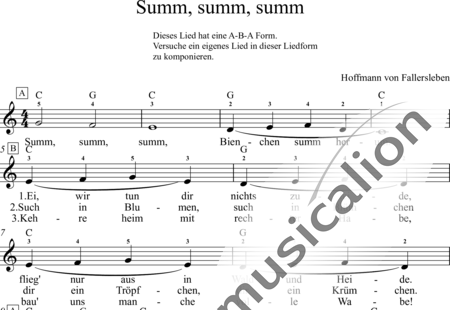 Summ, summ, summ (009) - Hoffmann von Fallersleben | Noten zum Download