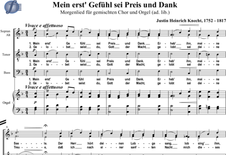 Mein erst' Gefühl sei Preis und Dank (Morgenlied) - Justin Heinrich ...