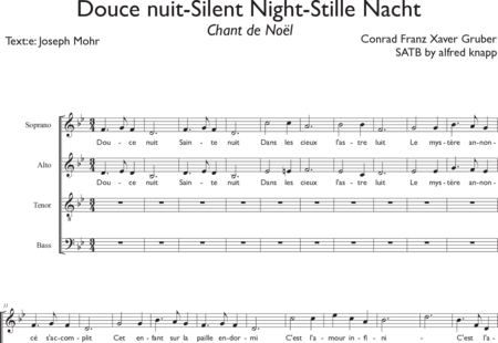 Silent Night (French-English-German)(arr. by alfred knapp) - Franz ...