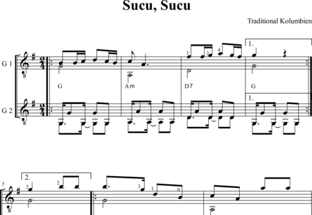 Sucu, Sucu(bearb. von Max Suter) - Unbekannt Anonymus | Noten zum Download