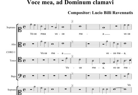 Voce mea, ad Dominum clamavi - Lucio (Lucij) Billi Ravennatis | Sheet ...