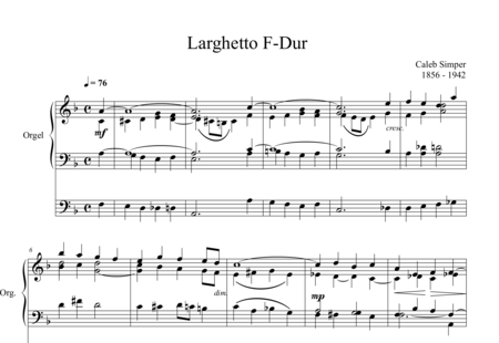 Larghetto F-major - Caleb Simper | Sheet music to download