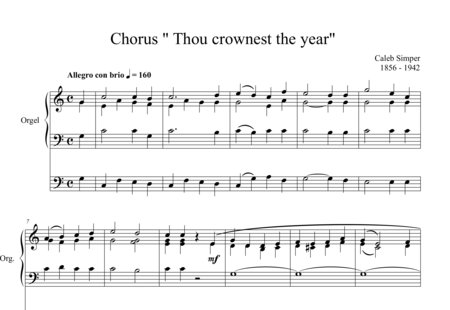 Chorus Thou crownest ther year - Caleb Simper | Sheet music to download