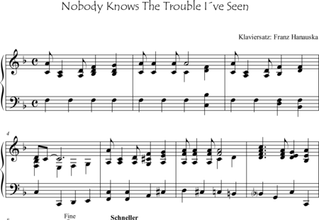 Nobody Knows the Trouble I've Seen(bearb. von Franz Hanauska ...