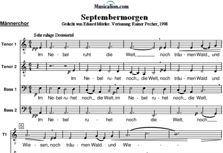 Septembermorgen - Rainer Pecher | Noten zum Download