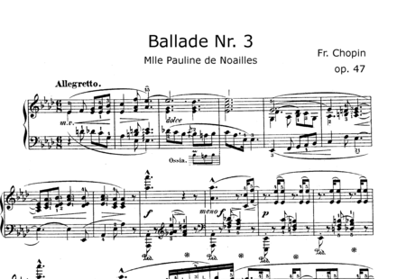 Ballade Nr. 3 A-flat major (op. 47) - Frederic Chopin | Sheet music to ...