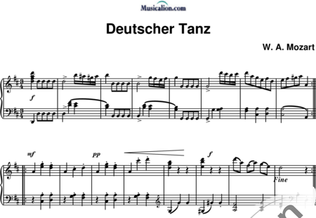Deutscher Tanz (German Dance) - Wolfgang Amadeus Mozart | Sheet music to download