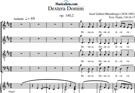 Dextera Domini (op. 140 no. 2) - Josef Gabriel Rheinberger | Sheet ...