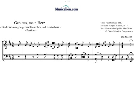 Geh aus, mein Herz (Bearb.) - August Harder | Noten zum Download