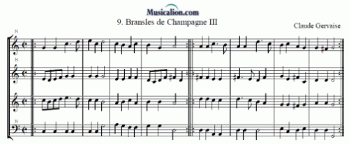 Gervaise, Claude - Sheet music to download